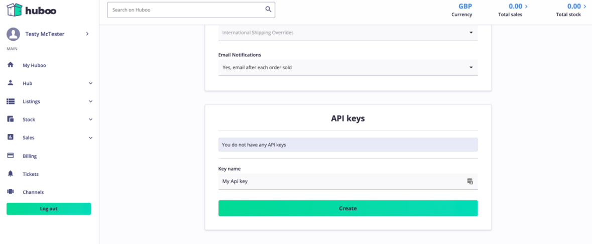 Open API > Setting Up Your Sandbox Environment
